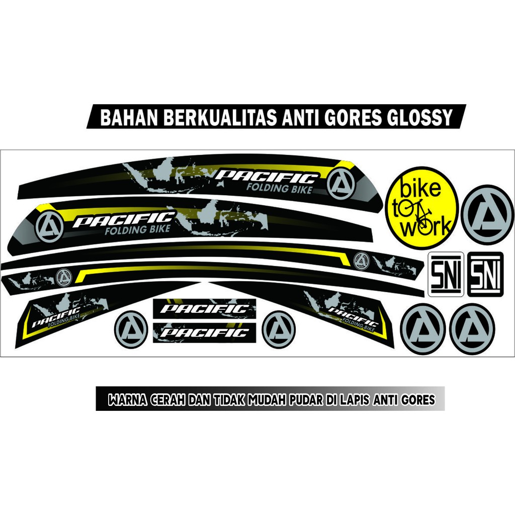 Jual DECAL STIKER STICKER BIKE ALL SEPEDA LIPAT PACIFIC MOTOF STILE ...