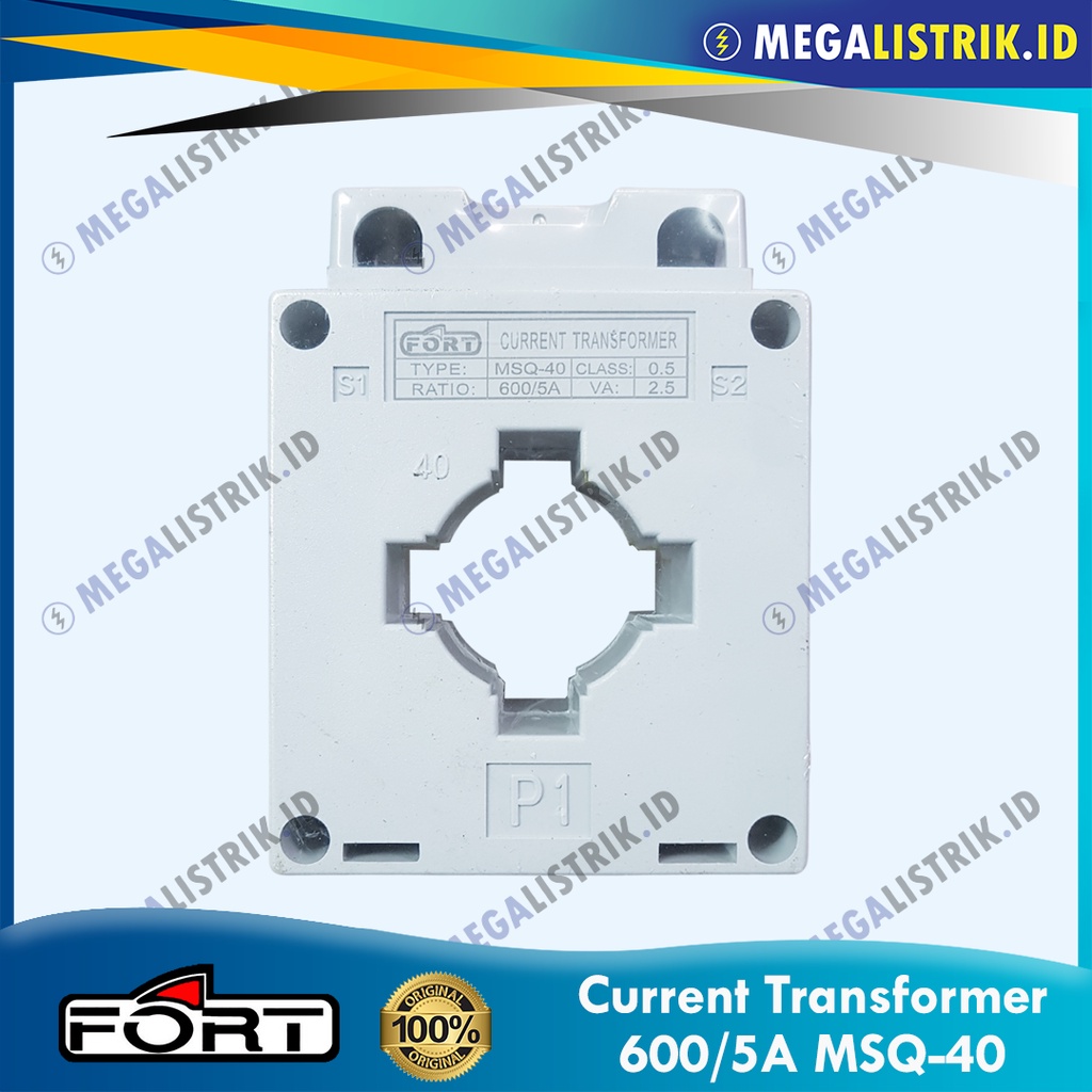 Jual FORT CURRENT TRANSFORMER 600/5A MSQ-40 / CT PANEL METER 600 AMPERE ...