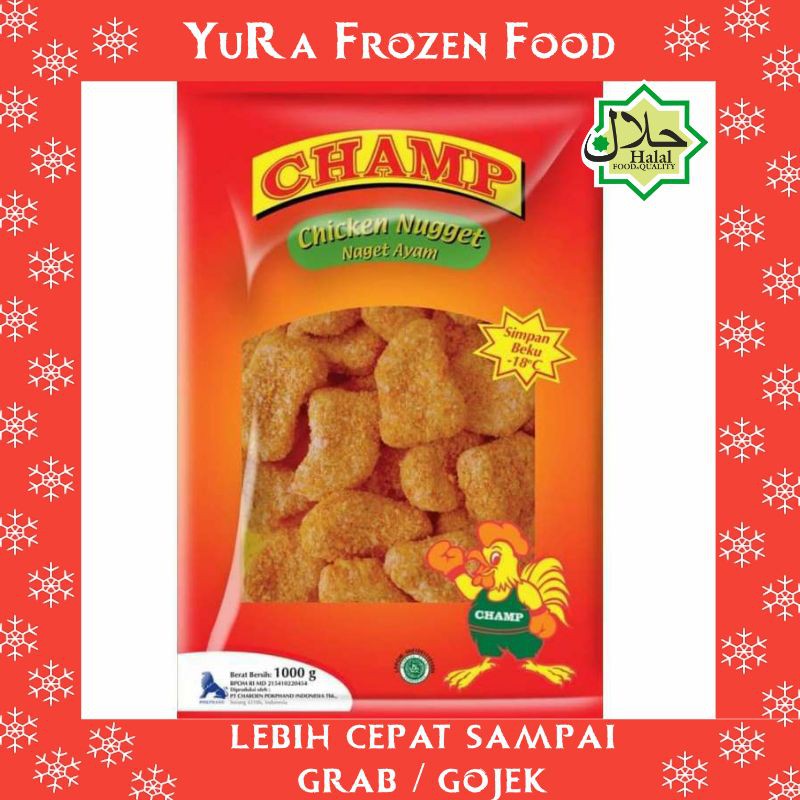 Jual Nugget Ayam CHAMP 1Kg Chicken Naget Makanan Halal Enak Yura Frozen ...