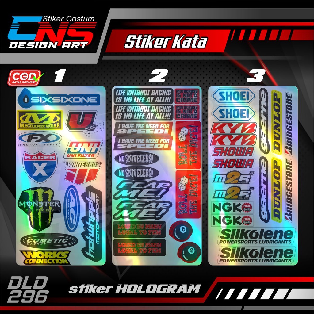 Jual STICKER PACK RACING STICKER PRINT STIKER VINYL HOLOGRAM / Stiker ...