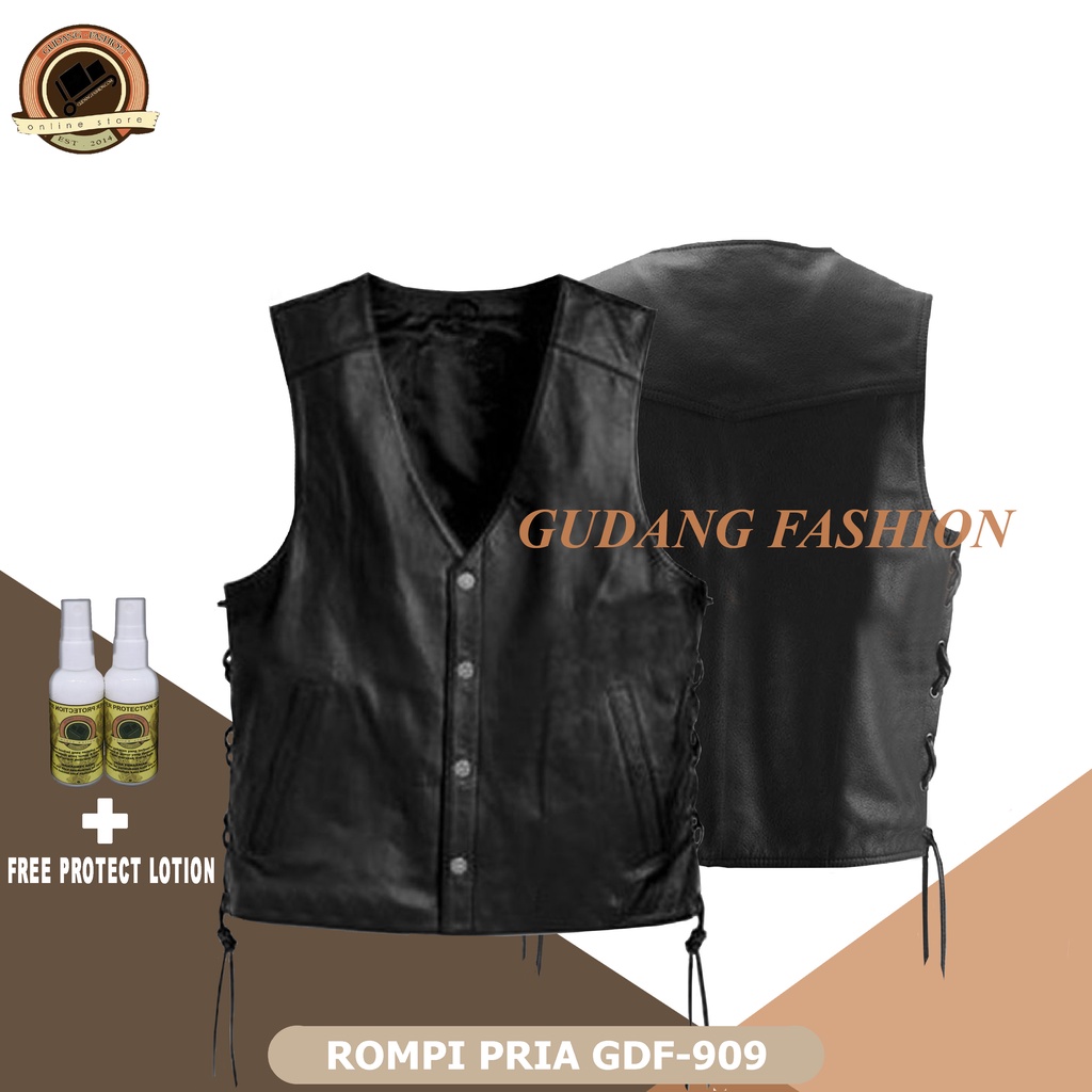 Jual Rompi Kulit Bikers Rompi Kulit Pria Rompi Kulit Sintetis Rompi ...