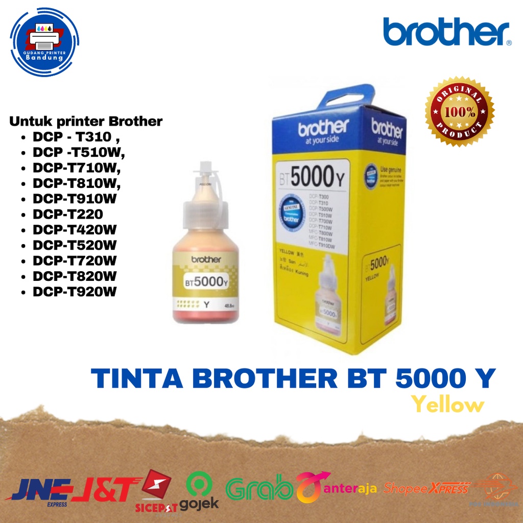 Jual Tinta Brother BT 5000 Yellow Original for - HL-T4000DW - DCP-T310 ...