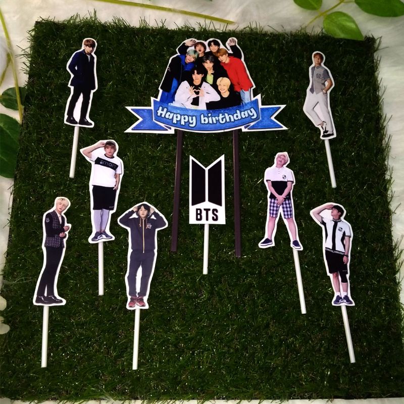 Jual cake Topper BTS Hiasan kue ulang tahun happy birthday | Shopee ...