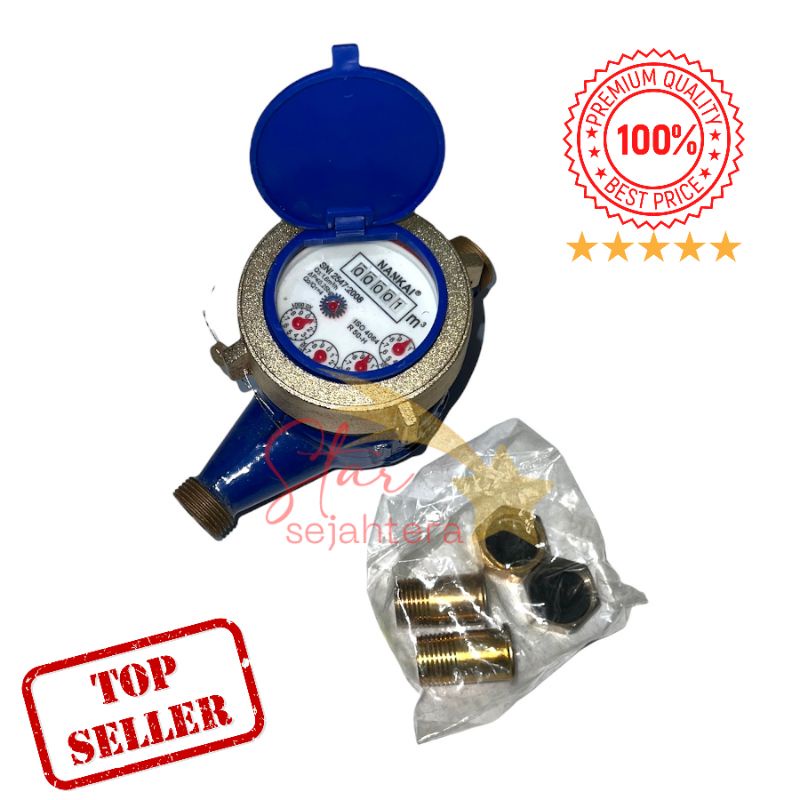 Jual Meteran Air PDAM 1/2" inch SNI Nankai Full Kuningan Besi Asli ...