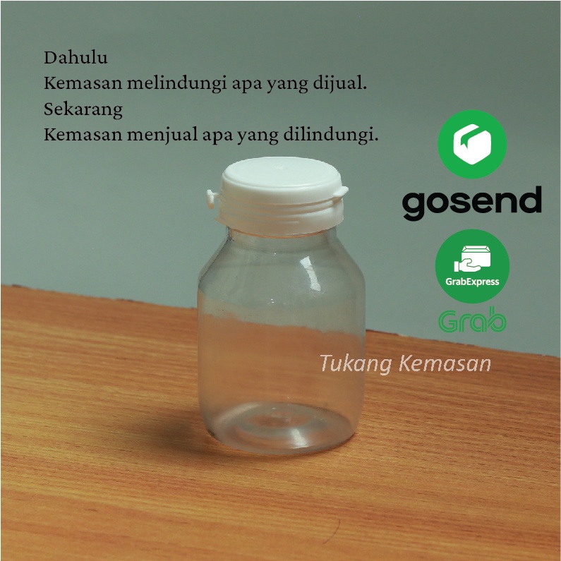 Jual (isi 10 pcs) Botol Kapsul 120 ml Bulat (20gr) | Shopee Indonesia