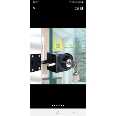 Jual Kunci pintu kaca frameless stainless hitam 12mm tanpa bor | Shopee ...