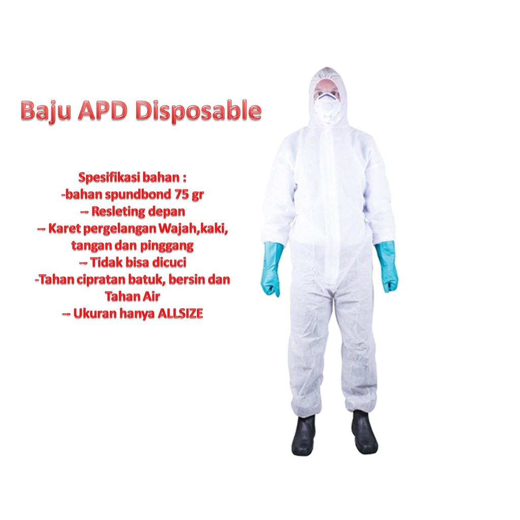 Jual Coverall Disposable Non Woven Baju Coverall Sekali Pakai/Baju APD ...