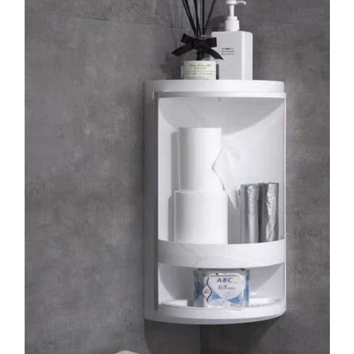Jual Rak sudut putar nordic rak kamar mandi estetik aesthetic | Shopee ...