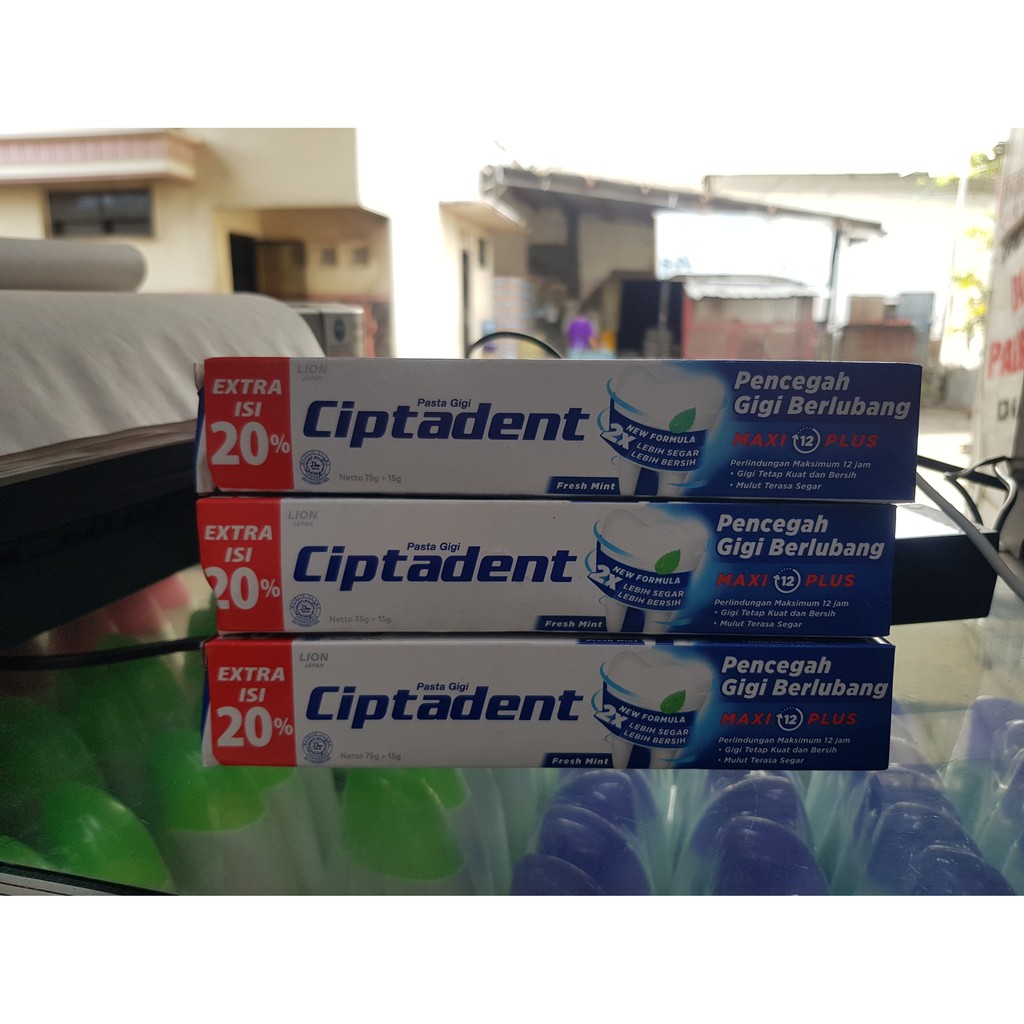 Jual CIPTADENT PASTA GIGI MAXI 12 PLUS 75GR | Shopee Indonesia