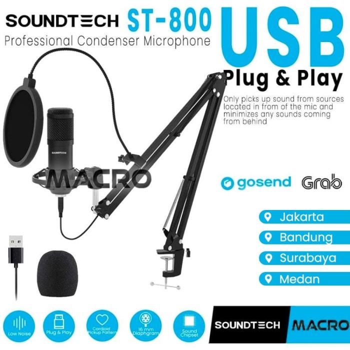 Jual Micro | Soundtech Microphone Condenser For Recording Streaming ...