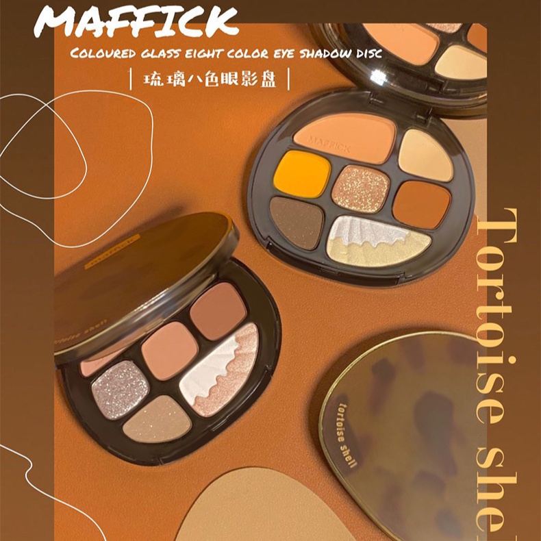 Jual MAFFICK Amber Glass 8-warna eye shadow bedak piring mutiara matte ...