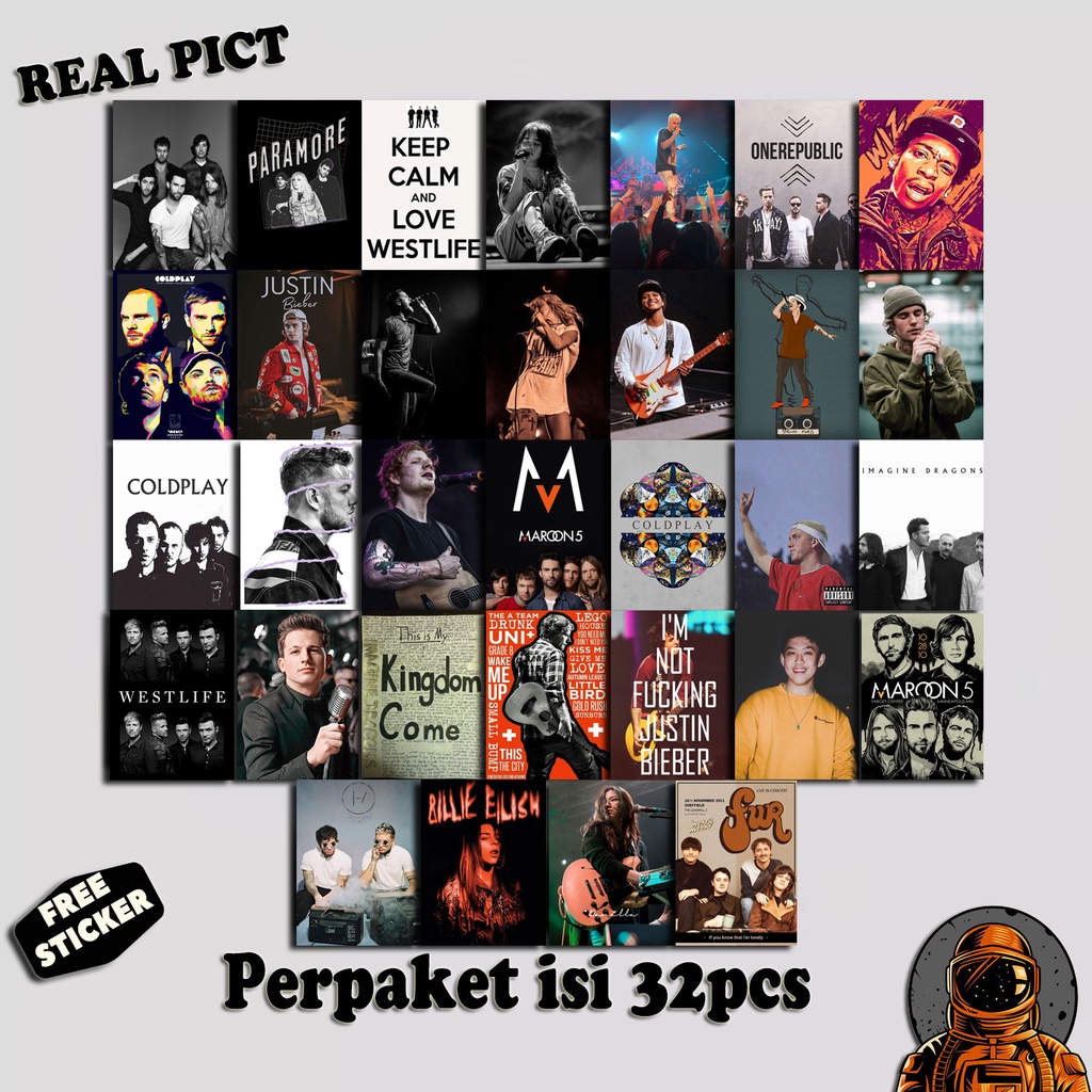 Jual POSTER TEMA MUSISI BAND LUAR/ FREE STICKER/ FREE CUSTOM/ HIASAN ...