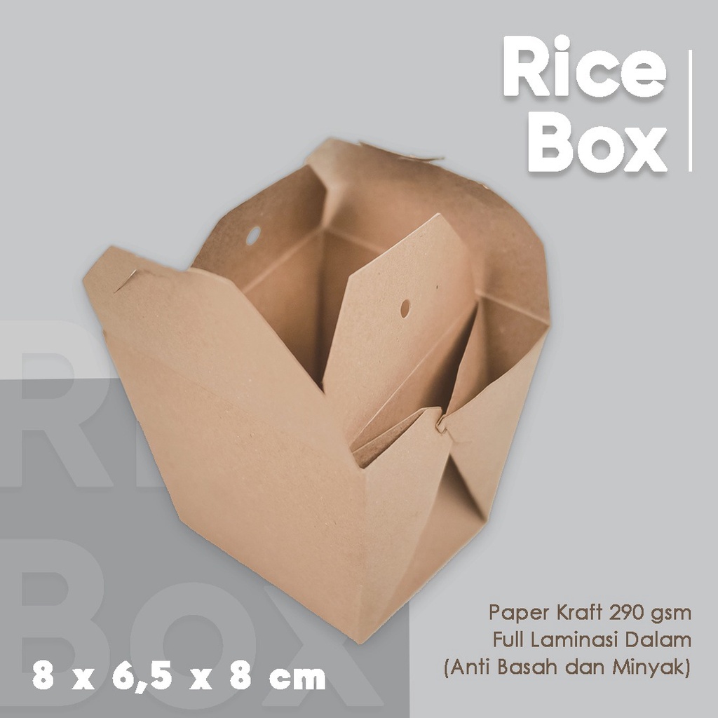 Jual Paper Rice Box / paper bowl / box nasi / kotak makan / laminasi ...