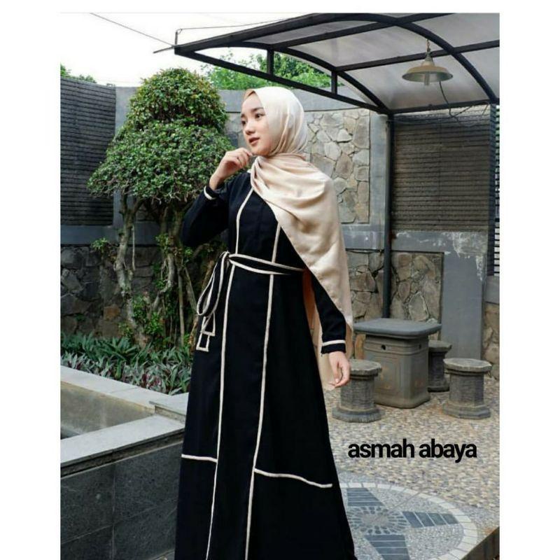Jual Abaya Hitam Garis Putih Syar'i Muslim Arab Modis Remaja Kekinian Terbaru JMR-HK | Shopee ...