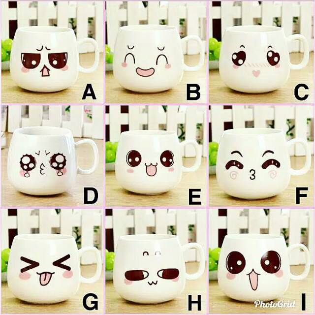 Jual {SFMULTIWARE} Mug / Cangkir / Gelas motif Emoji Emoticon unik lucu ...