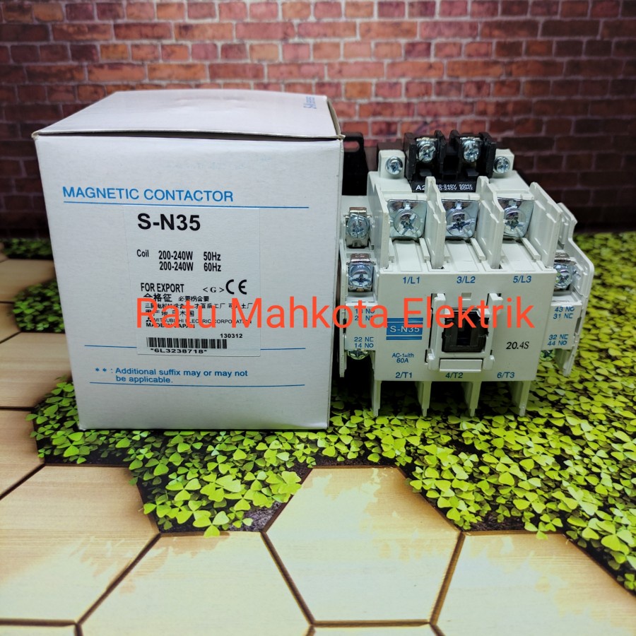 Jual Kontaktor Mitsubishi Magnetic Contactor SN35 SN 35 S-N35 ...