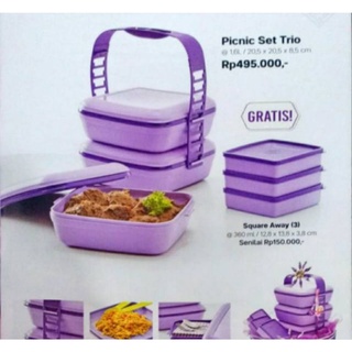 Jual Picnic set trio tupperware / stack up trip / rantang tupperware ...
