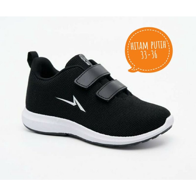 Jual Sepatu Sekolah Ando Velcro Hitam Putih | Shopee Indonesia