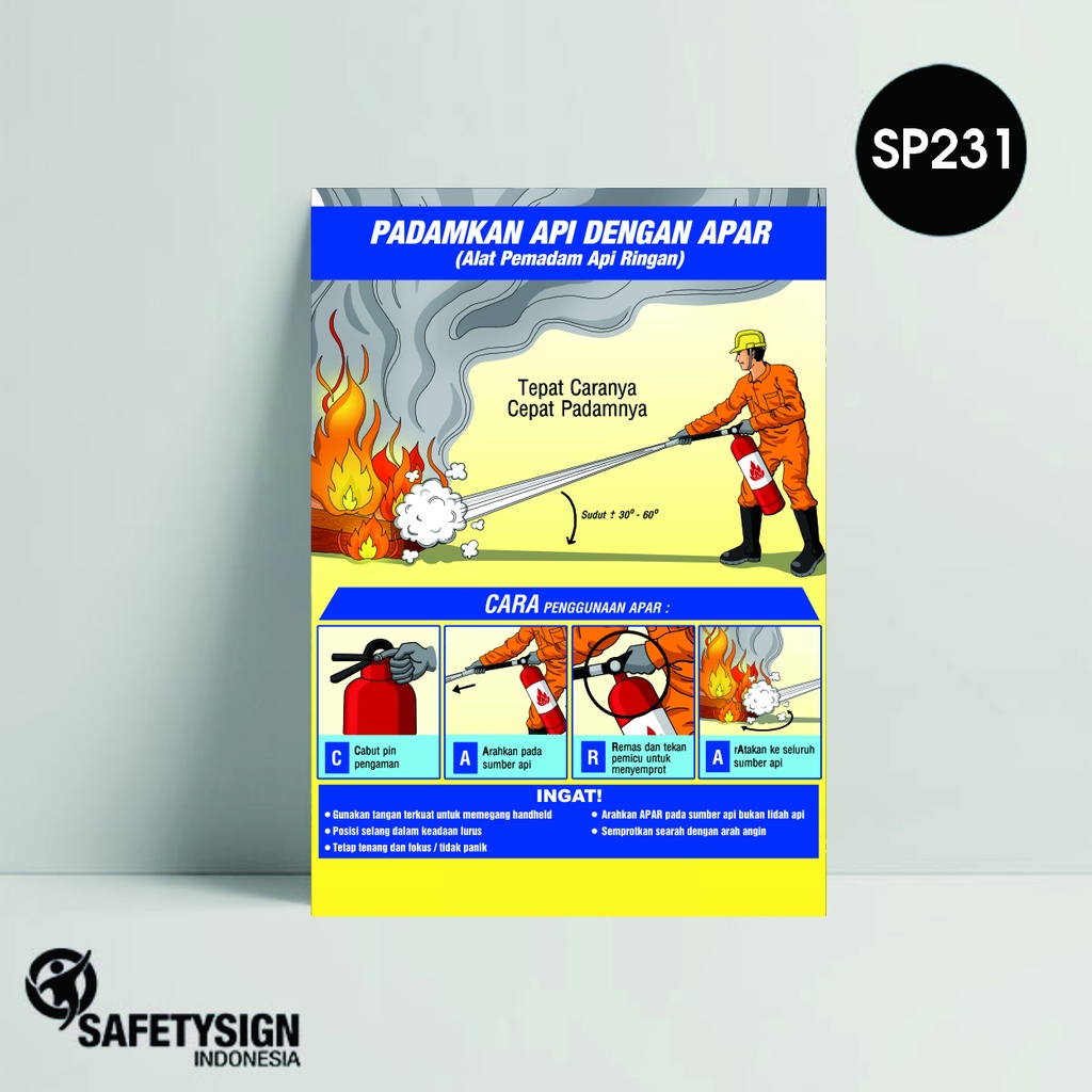 Jual SP231 Poster K3 Safety A2 - Padamkan Api dengan APAR | Shopee ...