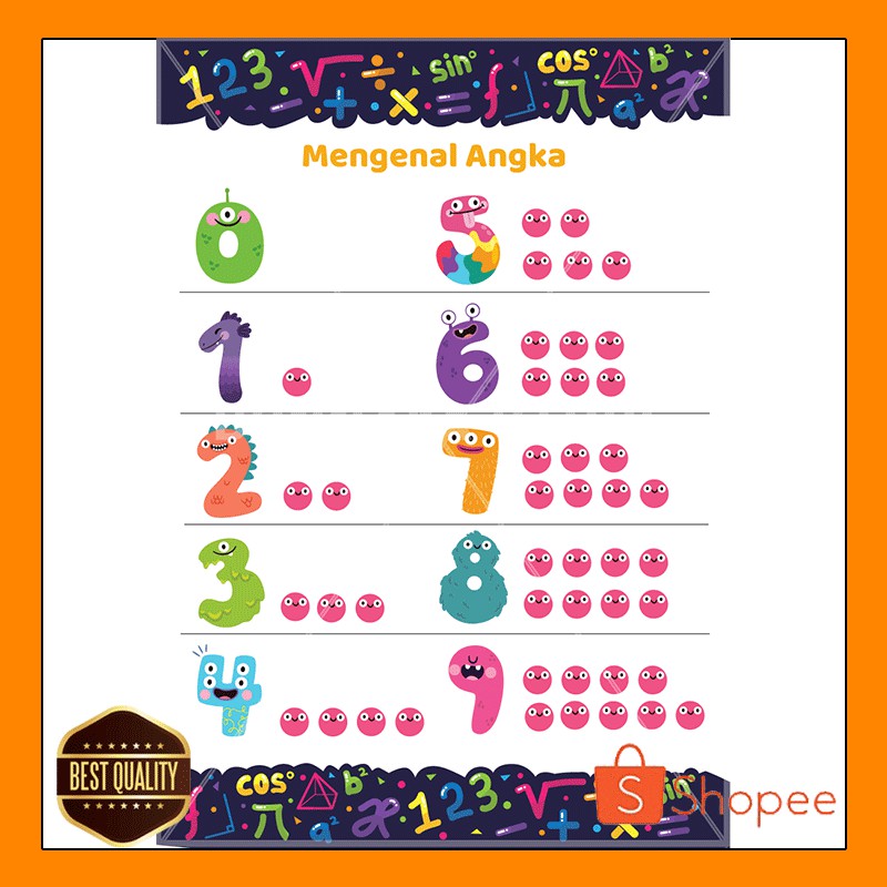 Jual POSTER ANGKA / POSTER EDUKASI ANGKA Indonesia|Shopee Indonesia