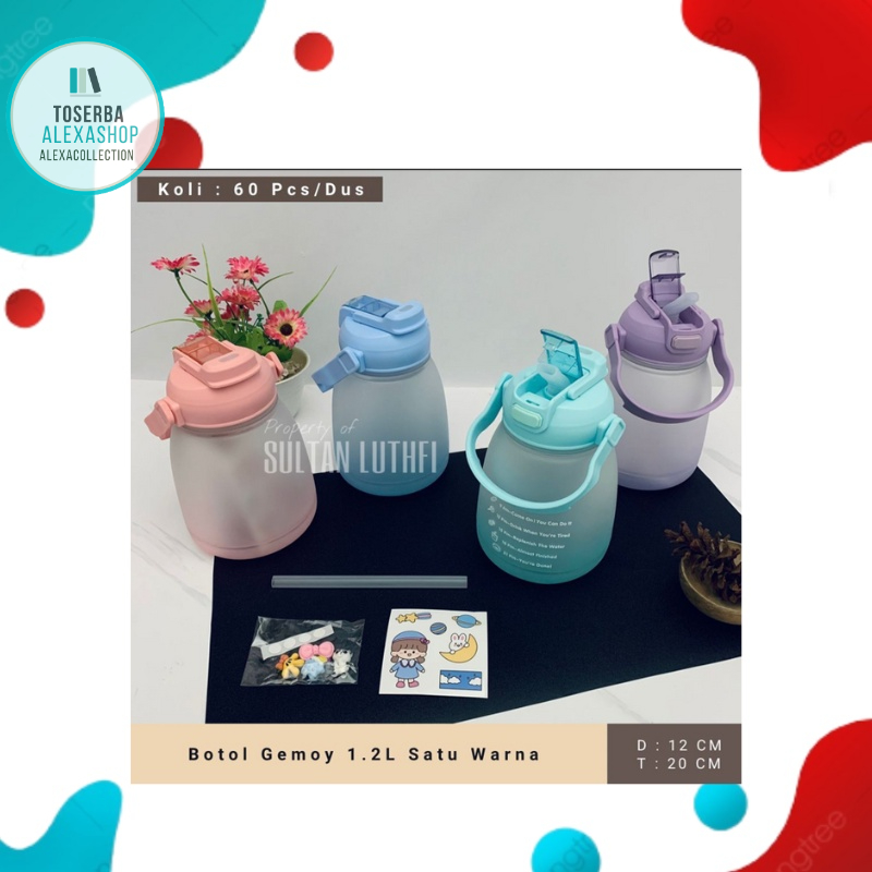 Jual [Alx]Botol Gemoy 1.2L Satu Warna (Tanpa Tali) | Shopee Indonesia