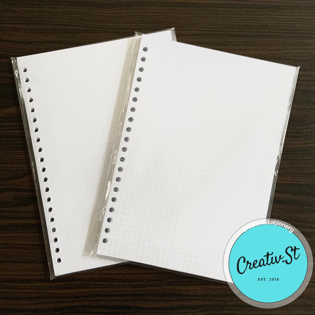  Tulis Id Loose Leaf Binder Paper A5 Blank Ruled Dotted Grid 80 GSM