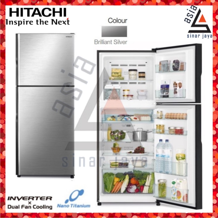 Jual HITACHI Kulkas R-VX40PGD9 BSL 375L New Stylish Line | Shopee Indonesia