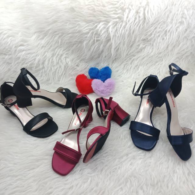 Jual Heels Tahu 4cm Tali Satin Impor Javeline @kemilaushoes F520 ...
