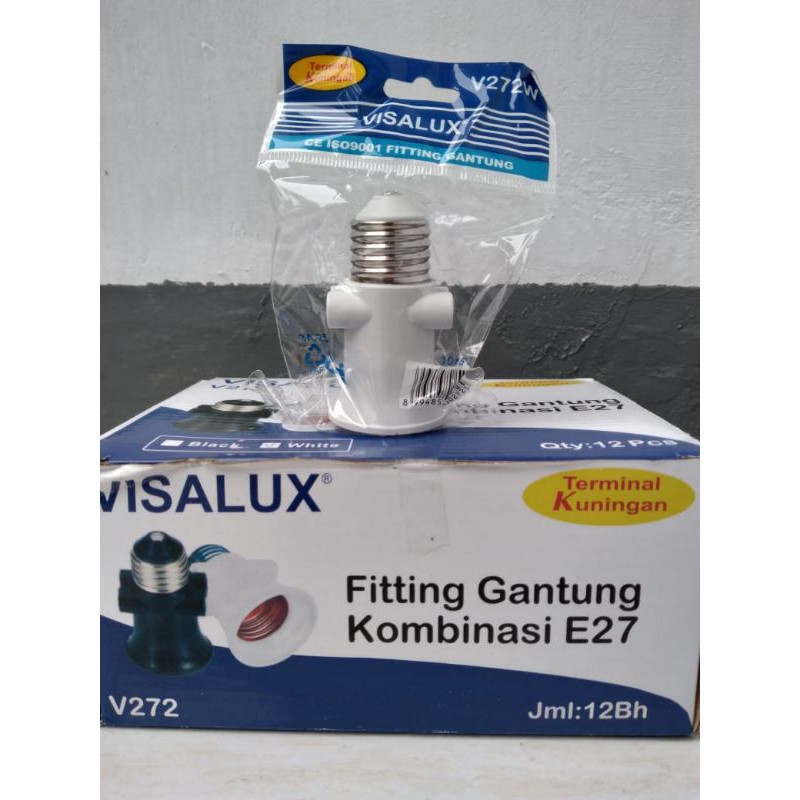 Jual Fitting Kombinasi / Fitting Gantung Lampu 2 Colokan Cabang Visalux ...