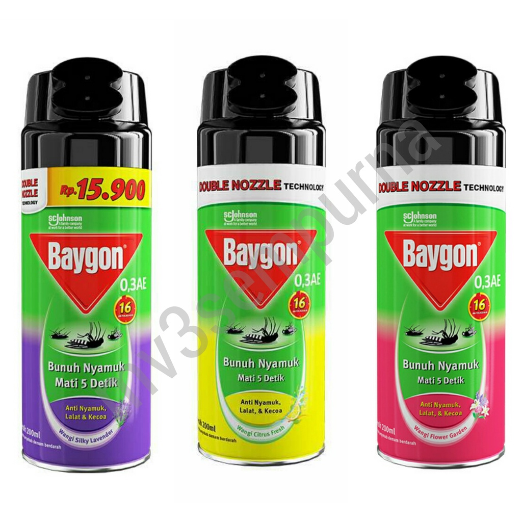 Jual Baygon Aerosol 200 mL / Baygon Spray Flower Garden / Citrus Fresh ...