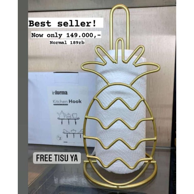 Jual INFORMA SALE!! Tempat tisu/tissue Roll Gold/Silver Nanas/Pinaple ...