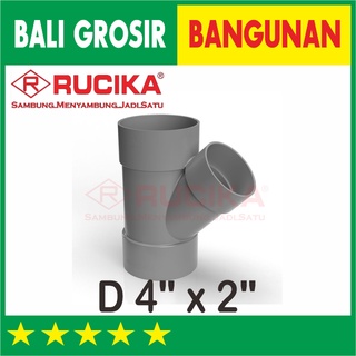 Jual 4" X 2" Y BRANCH TEE Y WAY RUCIKA D 45 DERAJAT FITTING PIPA PVC ...