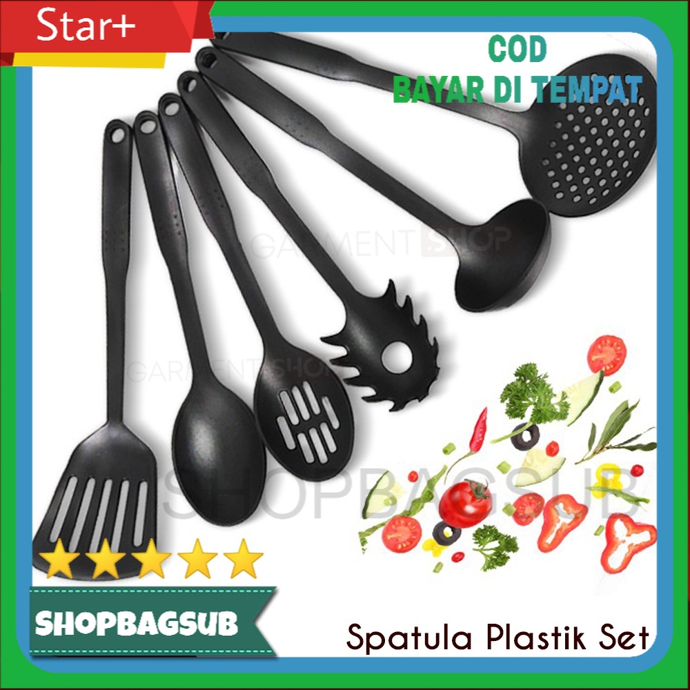 Jual Spatula Set Isi 6 Pcs Sutil Sendok Sayur Peralatan Masak Dapur ...