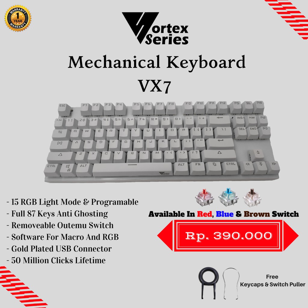 Jual Vortex Series Mechanical Keyboard VX7 (blue switch) | Shopee Indonesia