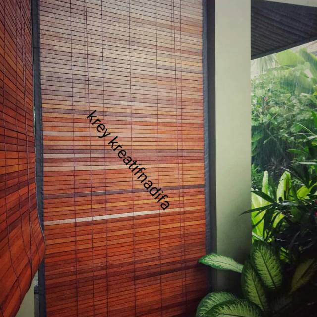Jual Tirai kayu / krey kayu waterproof / kirai kayu / kerei kayu / krei ...