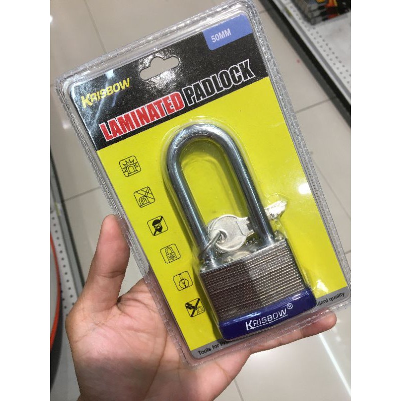 Jual Gembok besi laminasi krisbow shackle panjang 5 cm Indonesia|Shopee ...
