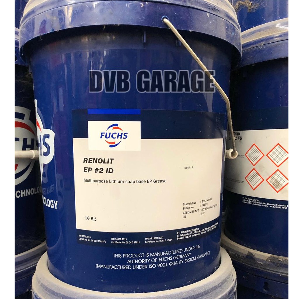 Jual Fuchs Renolit EP 2 Grease - Kemasan Pail 18kg Gemuk EP2 | Shopee ...