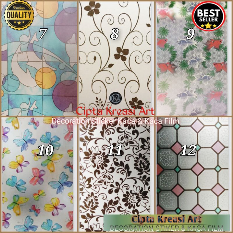 STICKER MOTIF STIKER KACA JENDELA MINIMALIS/stiker pintu kamar mandi ...