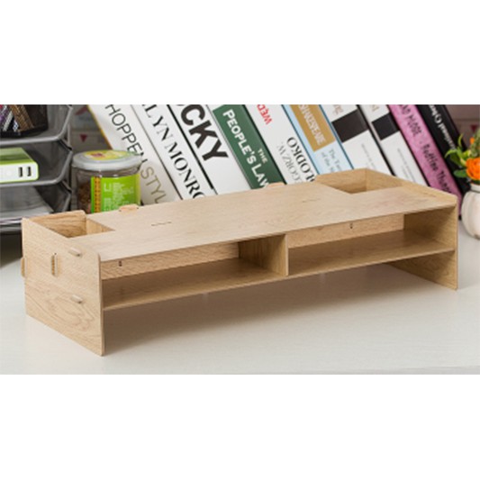 Jual Unik Rak komputer desktop storage meja laptop kayu monitor praktis ...