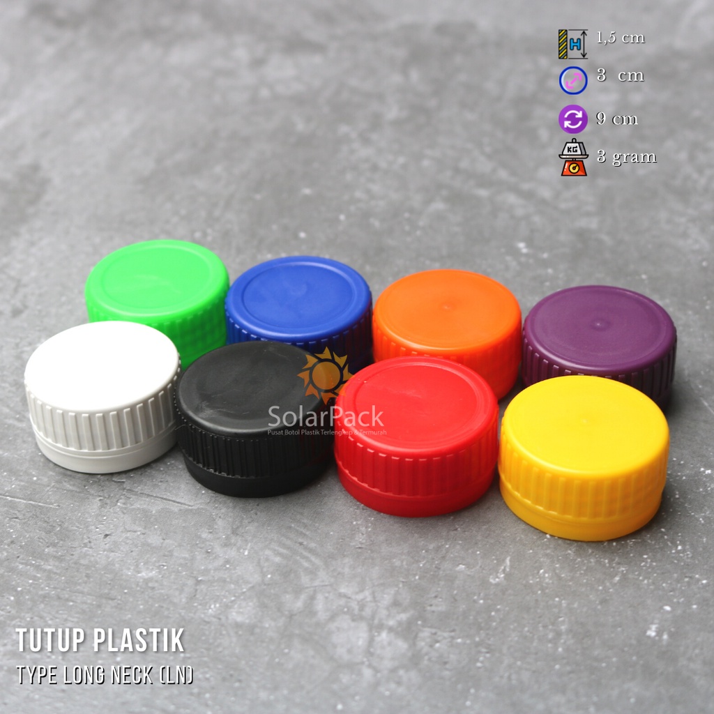 Jual Tutup botol plastik type Long Neck (LN) warna warni (MINIMAL ORDER ...