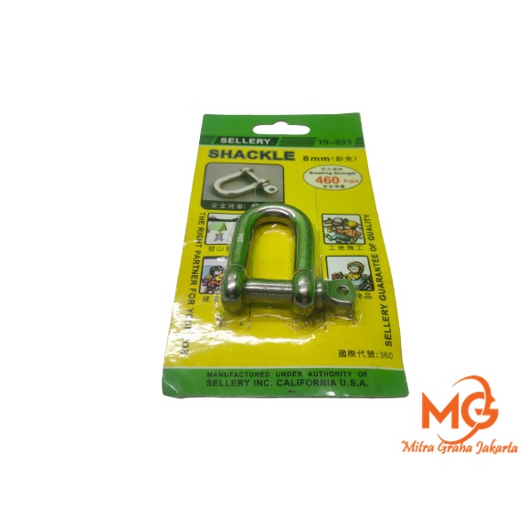 Jual Bow Shackle / Segel Omega Sellery 8mm Powertec Kapasitas 460 Kgs ...