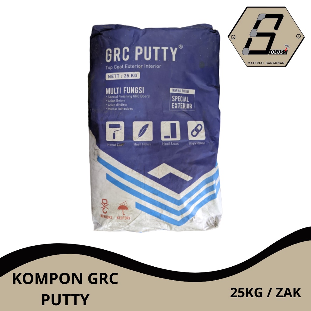 Jual COMPOUND GRC PUTTY TOP COAT 25 KG EXTERIOR INTERIOR | Shopee Indonesia