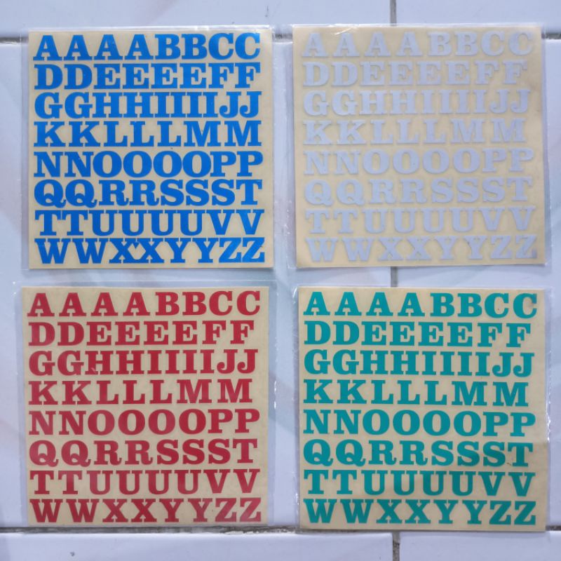 Jual Sticker Cutting Huruf Abjad BALOK | stiker abjad posfor model ...