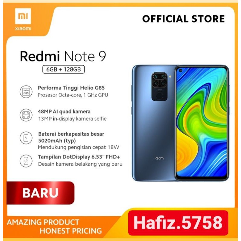 Jual Readmi Note 9 Ram 6/128 New Quad Camera Battery Besar Bergaransi Resmi | Shopee Indonesia