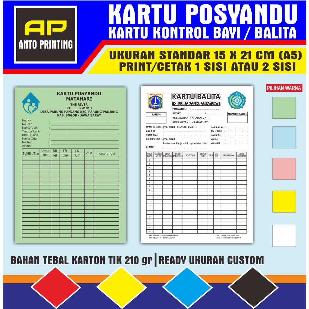 Jual KARTU POSYANDU/KARTU KONTROL BAYI/BALITA | Shopee Indonesia