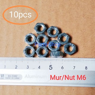 Jual 10pcs Mur Hexagonal Nuts Baut M6 Hex Nut Screw M06 mur segi enam ...