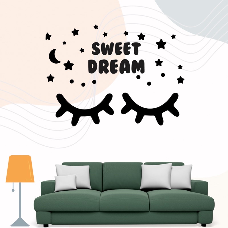 Jual STIKER SLEEP EYES DINDING KAMAR TIDUR WALL STICKER DINDING BULU ...