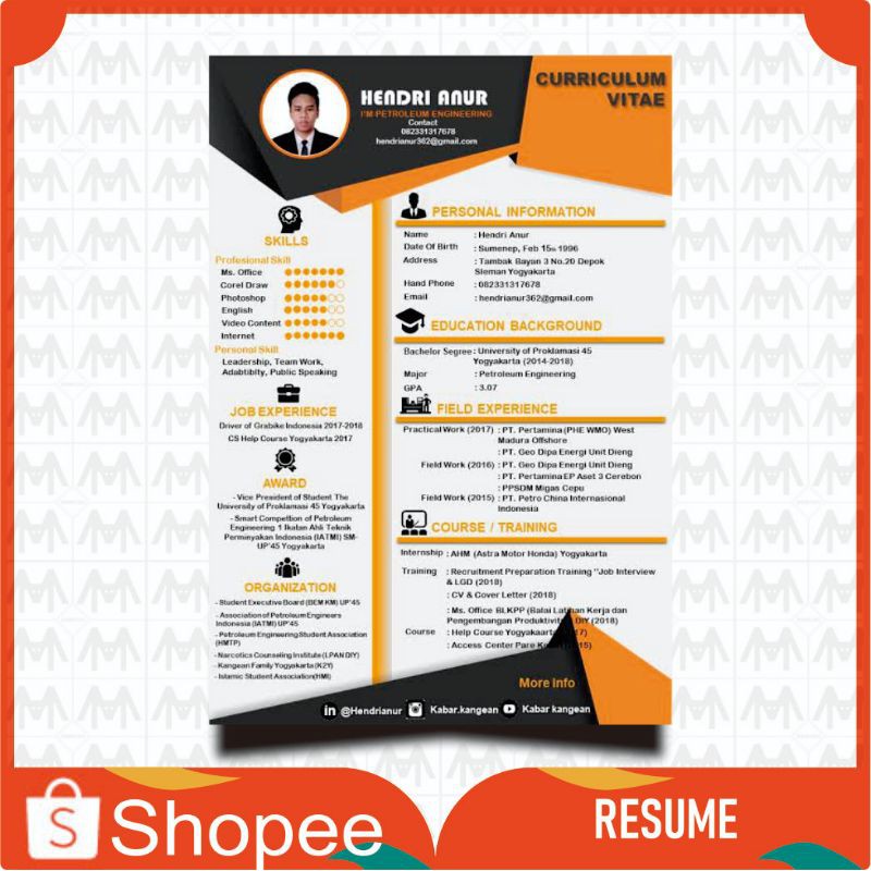 Jual CV - CURRICULUM VIATE - RESUME PEKERJAAN - RIWAYAT HIDUP -LAMARAN ...