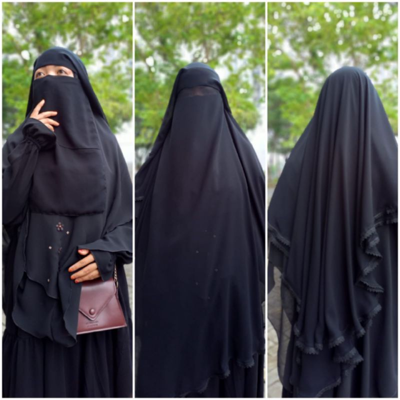Jual Yaman Renda 2 layer, niqab purdah | Shopee Indonesia