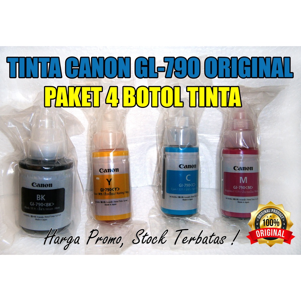 Jual Tinta Printer Canon GL 790 Segel, New dan Original Isi 4 Botol ...